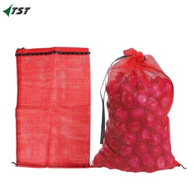 China Customzied Sizes And Colors Plastic Pp Leno Mesh Bag For Onion Potato Firewood Packing for sale