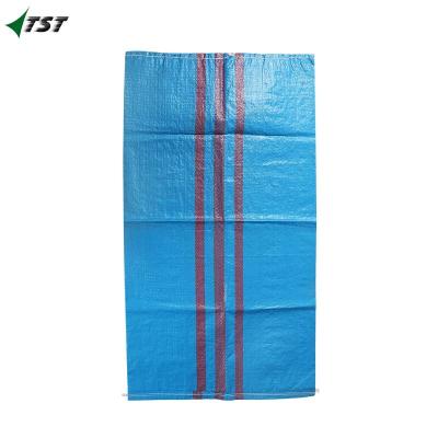 China Blue Color 25kg-50kg Pp Woven Sacks Bag For Cereal Fertilizer Corn Coal for sale