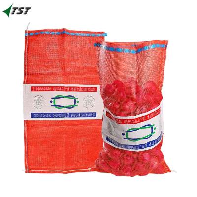 China 55*90cm Red Pp Leno Mesh Bags Manufacturer For Onion Patato Storage Custom Logo for sale