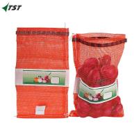 China 5kg 10kg Orange Color Pp Leno Mesh Bag For Onion Patato Packing Customized Logo for sale