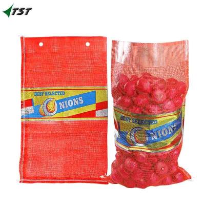 China 25kg Red Pp Onion Packaging Net Bags For Onion Auto Packing Machine 54*85cm for sale