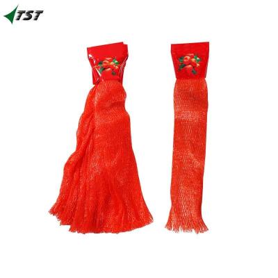 China Red Color 1kg 2kg PE Soft Tubular Netting For Orange Fruit Packaging for sale