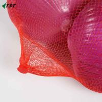 China 40x40 White Red Color 1kg Small Net Bag For Onion Packaging for sale
