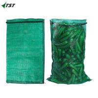 China 58*86cm Green Color Mexico Pp Leno Mesh Bag For Cucumber Lemon Vegetable Packing for sale