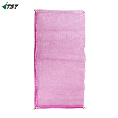 China Customized Size Pink Color PE Garlic Packaging Net Bags For Ginger Packing for sale