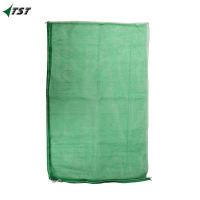 China 100% Virgin PE Green Color Leno Bags For Vegetable Fruit Firewood Packing for sale