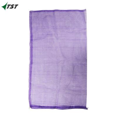 China Garlic Onion Packing PE Leno Mesh Bag 55*100cm 50kg 60kg Purple Color for sale