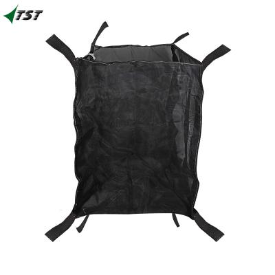 China Full Body Black Mesh FIBC Jumbo Bag For Firewood Packaging 2 Years Warranty Fibc Sack for sale
