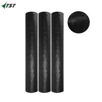 China 3.2oz 6ft X 300ft Black Color PP Woven Weed Mat Ground Cover For Agriculture Garden for sale
