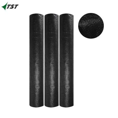 China 3.2oz 6ft X 300ft Black Color PP Woven Weed Mat Ground Cover For Agriculture Garden for sale