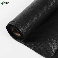 China 3.2oz 6ft X 300ft Black Color PP Woven Weed Mat Ground Cover For Agriculture Garden for sale