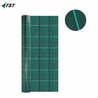 China 3.2oz Heavy Duty Green Color Pp Woven Weed Mat Ground Cover For Agriculture Gardening for sale