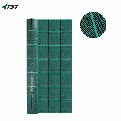 China 3.2oz Heavy Duty Green Color Pp Woven Weed Mat Ground Cover For Agriculture Gardening for sale