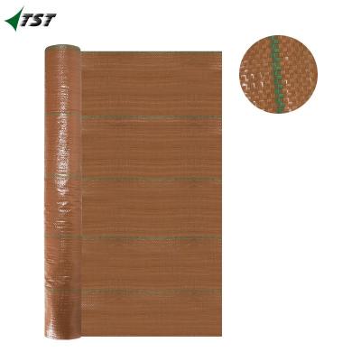 China 100gsm Brown Color Anti UV PP Woven Weed Control Mat Landscape Fabric For Agriculture for sale