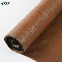 China 100gsm Brown Color Anti UV PP Woven Weed Control Mat Landscape Fabric For Agriculture for sale