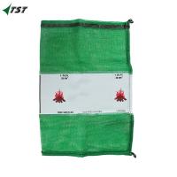 China 21x25 Inch  UV Treated Green Pp Leno Mesh Bag For Firewood Mesh Onion Sacks Custom Logo for sale