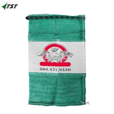 China Custom Logo And Sizes Pp Leno Mesh Bag For Seafood Packing for sale
