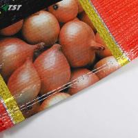 China Red Color Custom Logo Pp Leno Onion Packaging Bags Vegetable Fruit Packing for sale