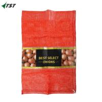 China Red Color Custom Logo Pp Leno Onion Packaging Bags Vegetable Fruit Packing for sale