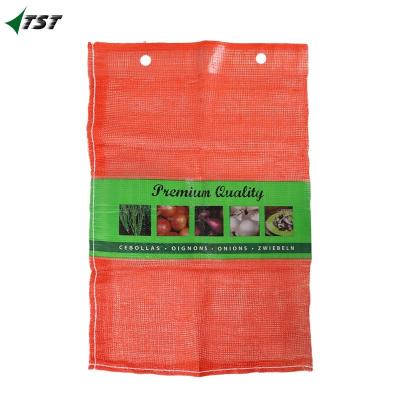 China Onion Potato Automatic Packing Wicketed Pp Leno Mesh Bags 55*87cm 25KG for sale