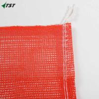 China 20kg 25kg Red Color Custom Logo PP Potato And Onion Sacks Leno Mesh Bag for sale