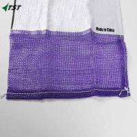 China Purple Color Drawstring Pp Leno Mesh Bag For Onion Firewood Seafood Vegetable Packing for sale