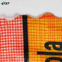 China 20kgs Orange Tubular Mesh Bag With Vertical Logo For Onion for sale