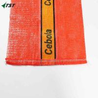 China 20kgs Orange Tubular Mesh Bag With Vertical Logo For Onion for sale