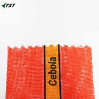 China 20kgs Orange Tubular Mesh Bag With Vertical Logo For Onion for sale