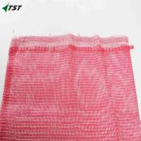 China 58*87cm Red White Color Pp Leno Mesh Bag For Potato Onion Vagetable Fruit Packing for sale