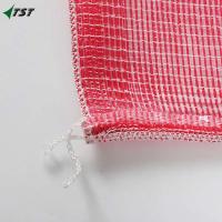 China 58*87cm Red White Color Pp Leno Mesh Bag For Potato Onion Vagetable Fruit Packing for sale