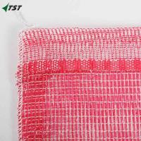 China 58*87cm Red White Color Pp Leno Mesh Bag For Potato Onion Vagetable Fruit Packing for sale