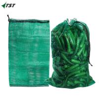China 58x86CM Green Tubular Mesh Bag For Chili OEM Potato Leno Bag for sale