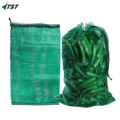 China 58x86CM Green Tubular Mesh Bag For Chili OEM Potato Leno Bag for sale