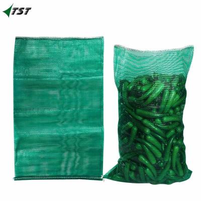 China Green Tubular Mesh Bag Sack With Drawstring for Chile Orange Lemon for sale
