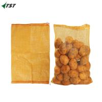 China Yellow Circular Tubular Mesh Bag For Potato Polypropylene Leno Bags for sale
