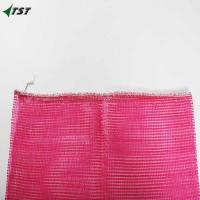 China Cherry Red 53x87cm Tubular Mesh Onion Sacks Pp Leno Mesh Bags for sale