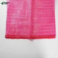 China Cherry Red 53x87cm Tubular Mesh Onion Sacks Pp Leno Mesh Bags for sale