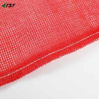 China 44*62cm Red Color Drawstring Pp Leno Mesh Bag For Firewood Packing for sale