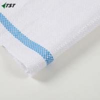 China 50kg 100kg White Woven Polypropylene Bags For Cereal Seeds With Blue Strips for sale