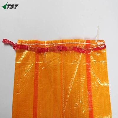 China 20kg 25kg Orange Transparent Color PP Woven Bag Sack For Vegetables Fruit for sale
