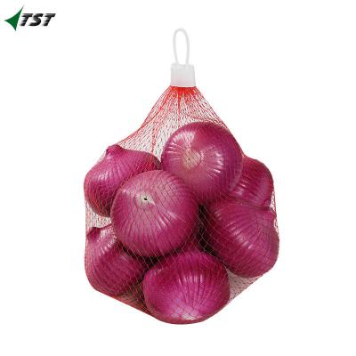 China Red Color 1kg 2kg PP Netting Bag For Onion Potato Seafood Packaging for sale