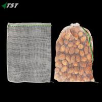 China 68x89 Tubular White Color PP Mesh Bag For Potato 50kg 25kg With Drawstring for sale