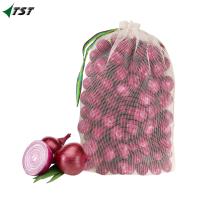China 68x89 Tubular White Color PP Mesh Bag For Potato 50kg 25kg With Drawstring for sale