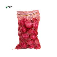 China 62x87 Gasa Leno PP Mesh Bag For Potato With Tricolor Drawstring for sale