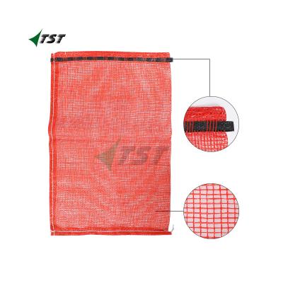 China Red Color Customized 48x75 25kg Onion Mesh Bag For Senegal Market for sale
