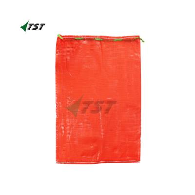 China Red Color 47x70 25kg 40kg 50kg PP Woven Mesh Onion Bags For Packaging for sale
