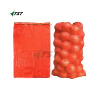 China Red Color 47x70 25kg 40kg 50kg PP Woven Mesh Onion Bags For Packaging for sale