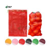China Red Color 47x70 25kg 40kg 50kg PP Woven Mesh Onion Bags For Packaging for sale