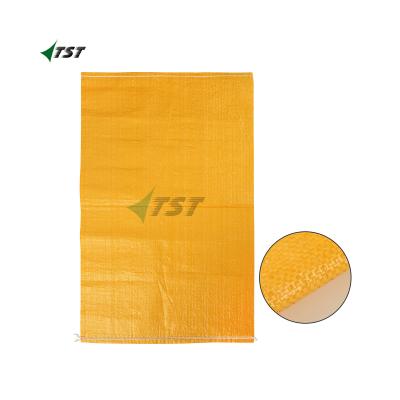 China Yellow Color 25kg 50kg Transparent PP Woven Bag For Agriculture Product Grains for sale